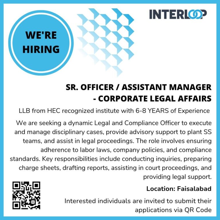 Interloop Limited Jobs December 2024