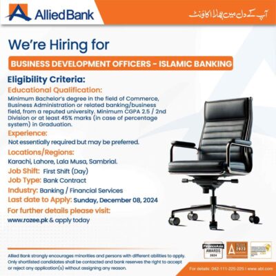 Allied Bank Limited Jobs Business Development Officers