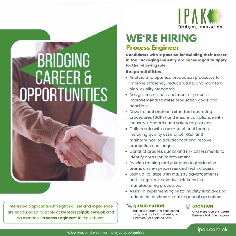 International Packaging Films Limited IPAK Jobs Process Engineer