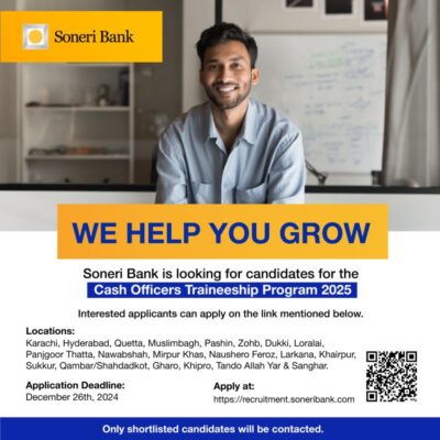 Soneri Bank Cash Officers Traineeship Program 2025