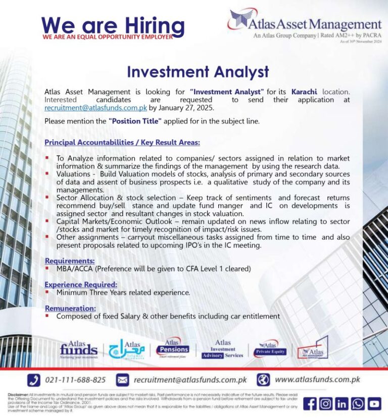 Atlas Asset Management Jobs January 2025
