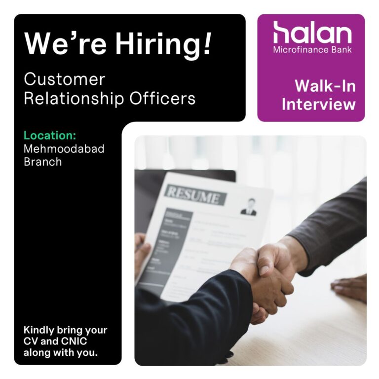 Halan Microfinance Bank Jobs Customer Relationship Officers