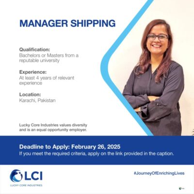 Lucky Core Industries Limited LCI Jobs Manager Shipping