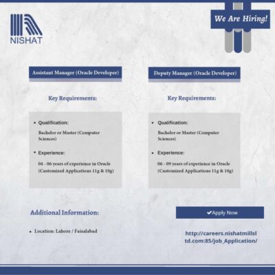 Nishat Mills Pvt Ltd Jobs February 2025
