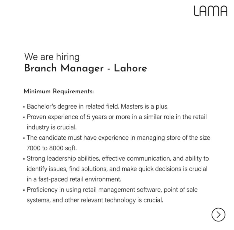 LAMA Retail Jobs March 2025