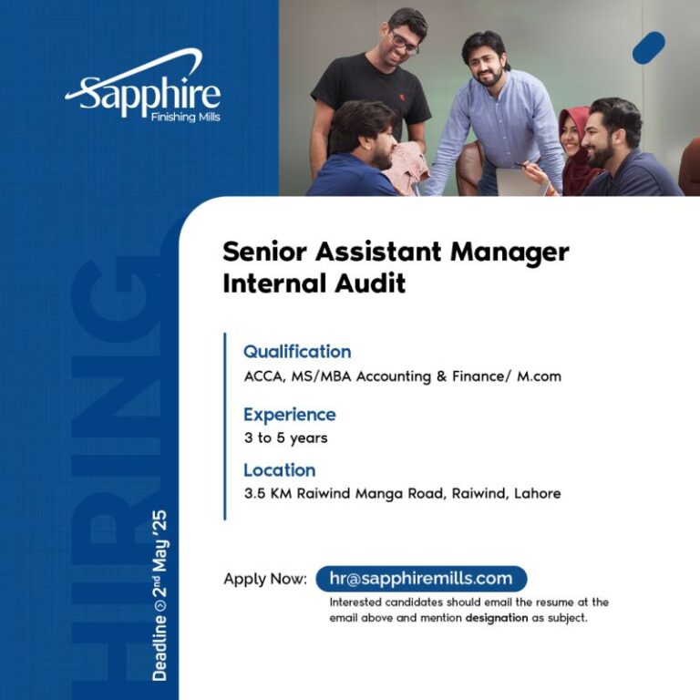 Sapphire Finishing Mills Jobs April 2025