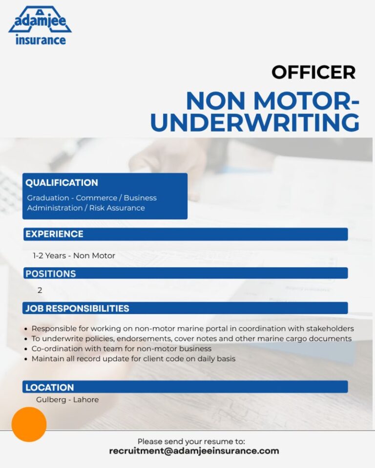 Adamjee Insurance Company Jobs June 2025