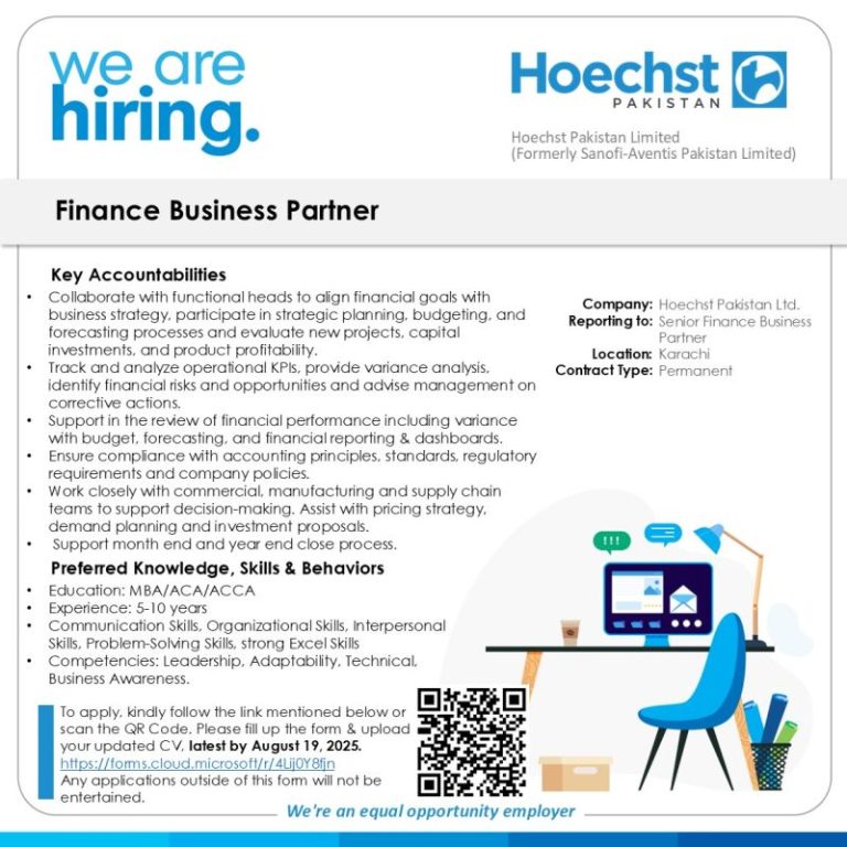 Hoechst Pakistan Limited Jobs August 2025