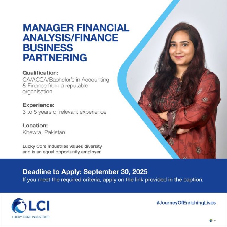 Lucky Core Industries Limited LCI Jobs Manager Financial Analysis / Finance Business Partnering