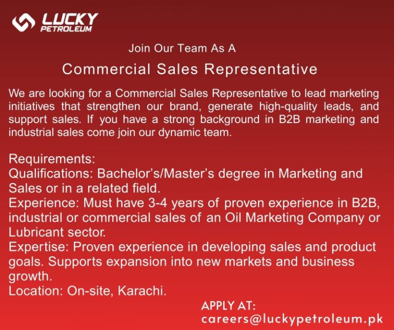 Lucky Petroleum Jobs Commercial Sales Representative