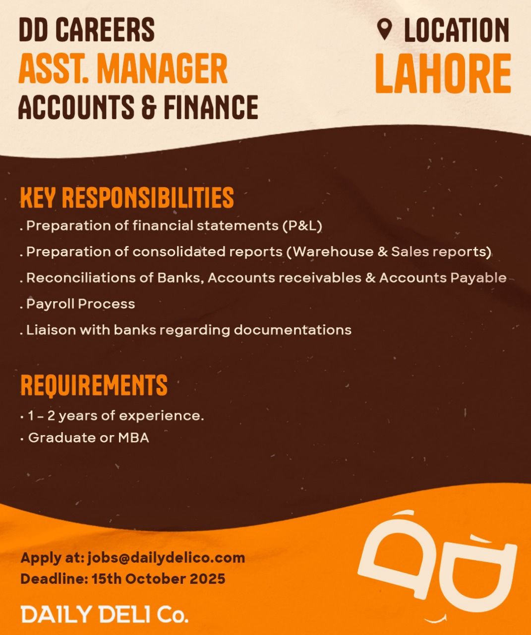 Daily Deli Co Jobs Assistant Manager Accounts & Finance