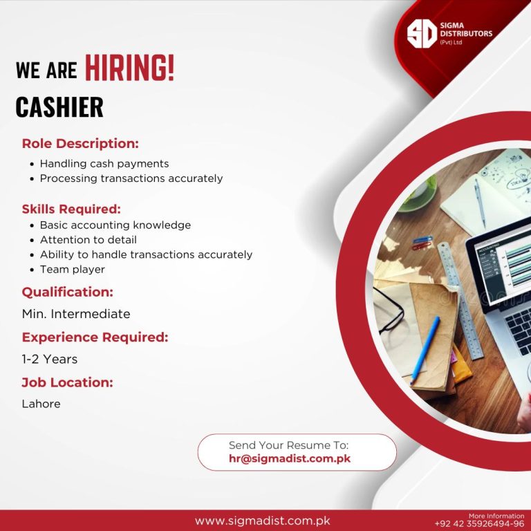 Sigma Distributors Pvt Ltd Jobs Cashier