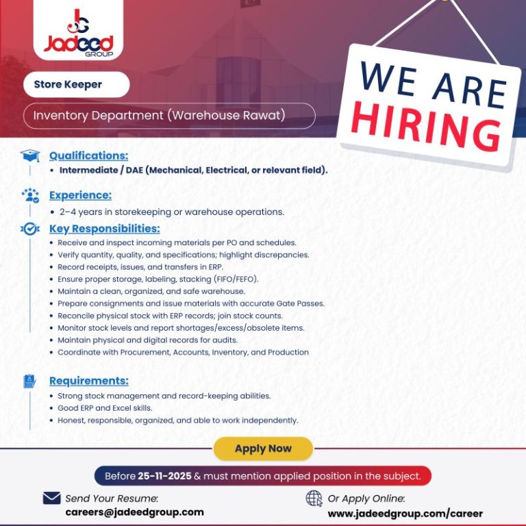 Jadeed Group Jobs November 2025