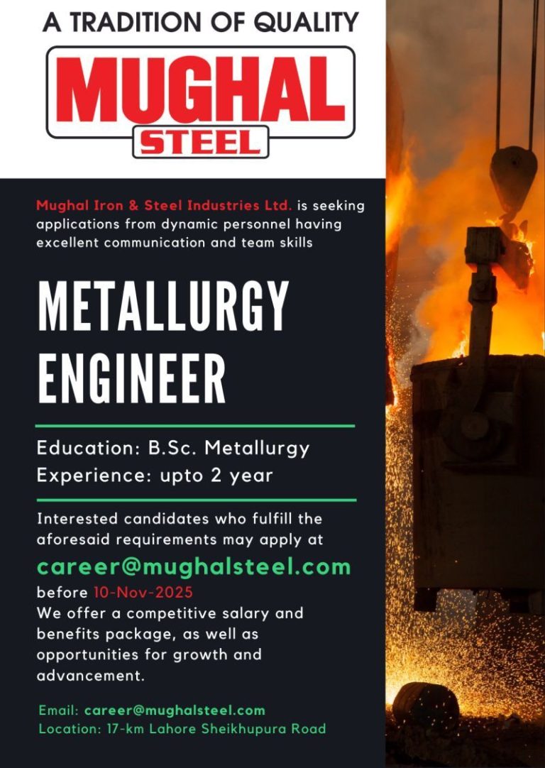 Mughal Steel Jobs November 2025