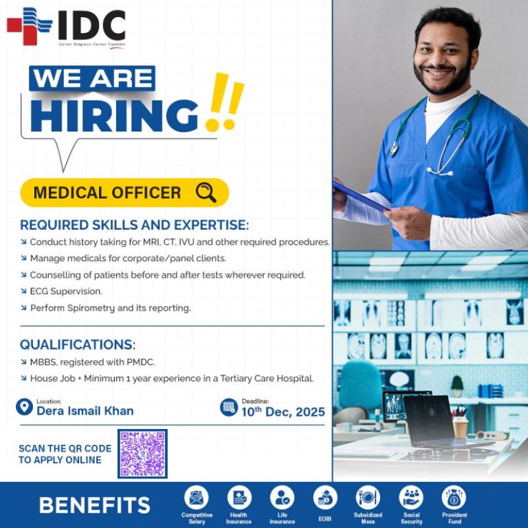 Islamabad Diagnostic Center IDC Jobs Medical Officer