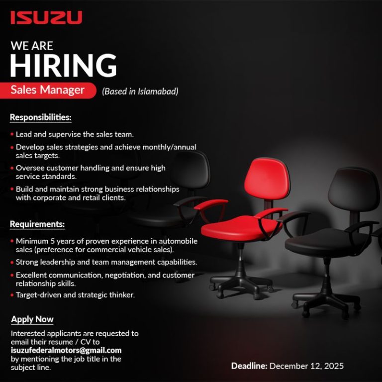 Isuzu Federal Motors Jobs December 2025