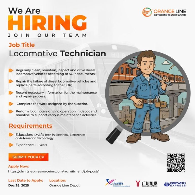 Orange Line Metro Rail Transit System (OLMRTS) Jobs December 2025