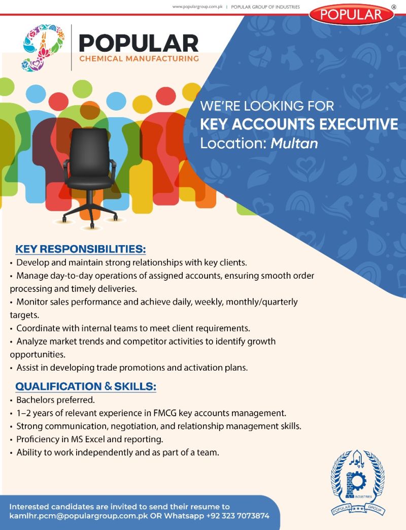 Popular Chemical Manufacturing Jobs Key Accounts Executive