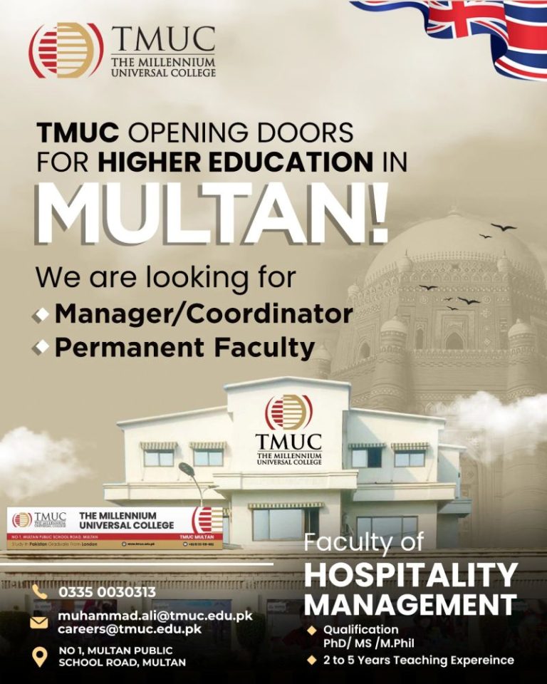 The Millennium Universal College (TMUC) Jobs December 2025