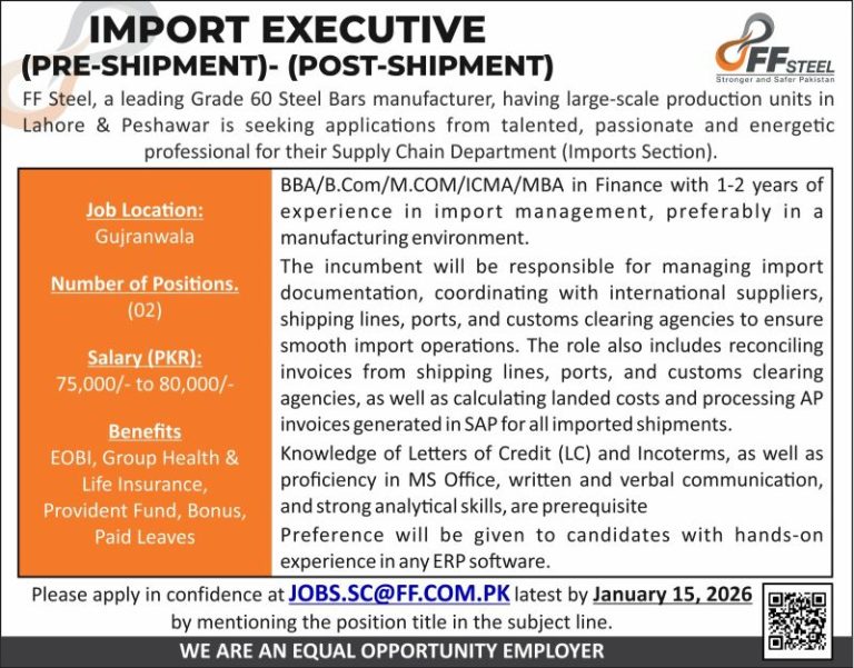 FF Steel Jobs January 2026