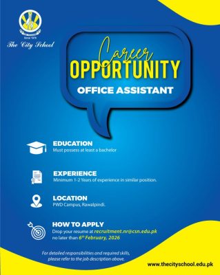 The City School Jobs Office Assistant