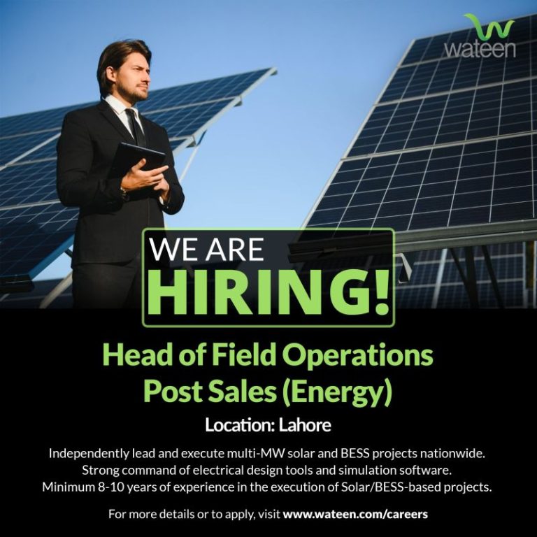 Wateen Telecom Limited Jobs Head of Field Operations Post Sales (Energy)