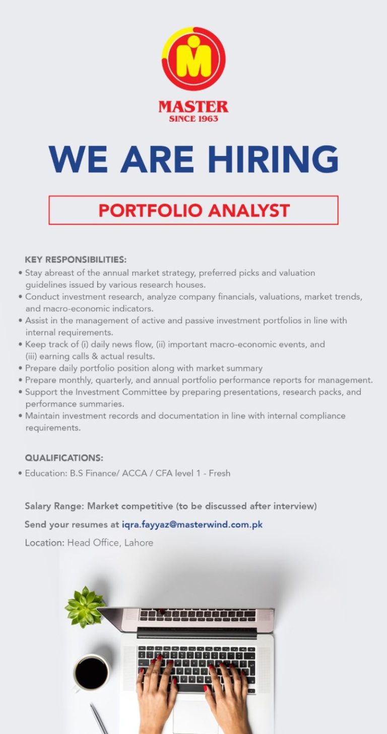 Master Group Of Companies Jobs Portfolio Analyst