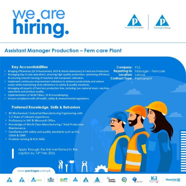 Packages Group Jobs Assistant Manager Production
