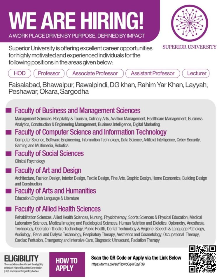Superior University Jobs February 2026