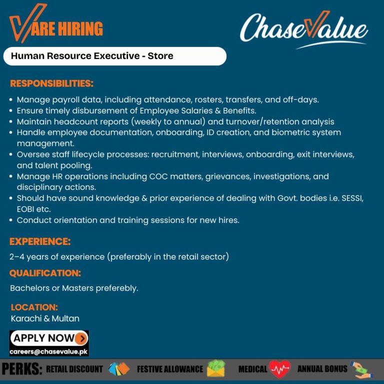 Chase Value Jobs Human Resource Executive