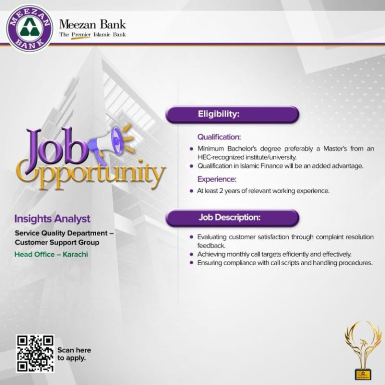 Meezan Bank Limited Jobs Insights Analyst