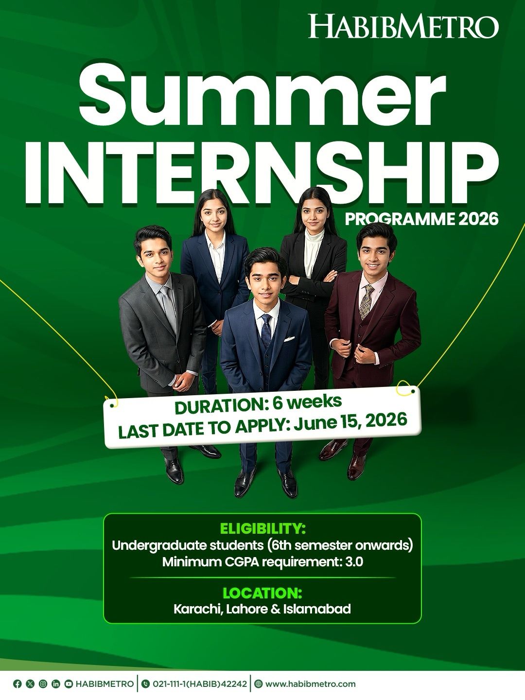 Habib Metropolitan Bank Summer Internship Programme 2026