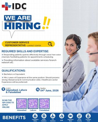 Islamabad Diagnostic Center IDC Jobs June 2026