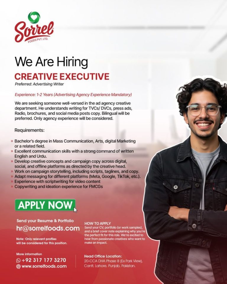 Sorrel Foods Private Limited Jobs Creative Executive (Advertising Writer)